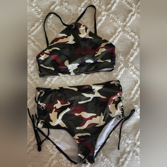 Swim | Nwot Sexy Twopiece Camouflage Bathing Suit | Poshmark